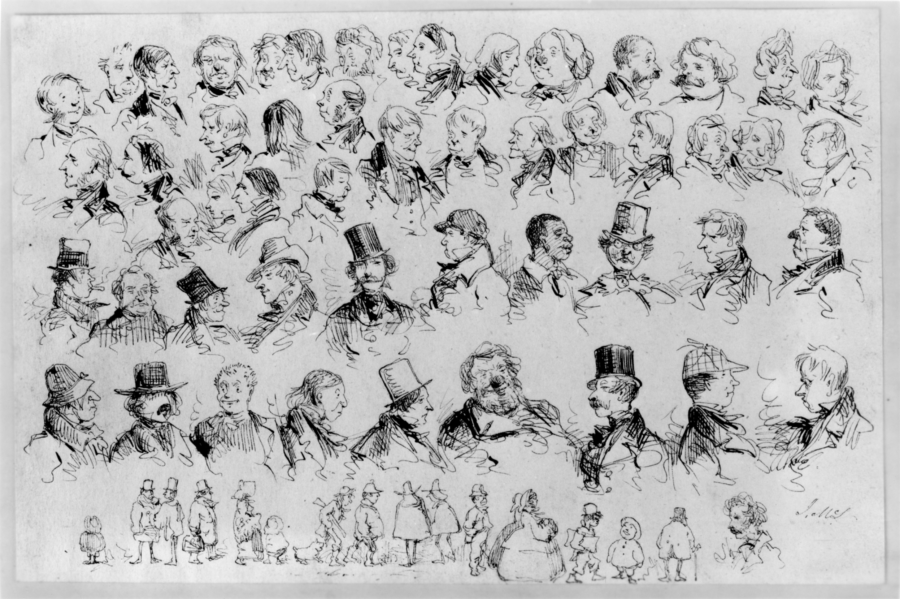 Heads and Figures of Various Types of People | The Walters Art Museum