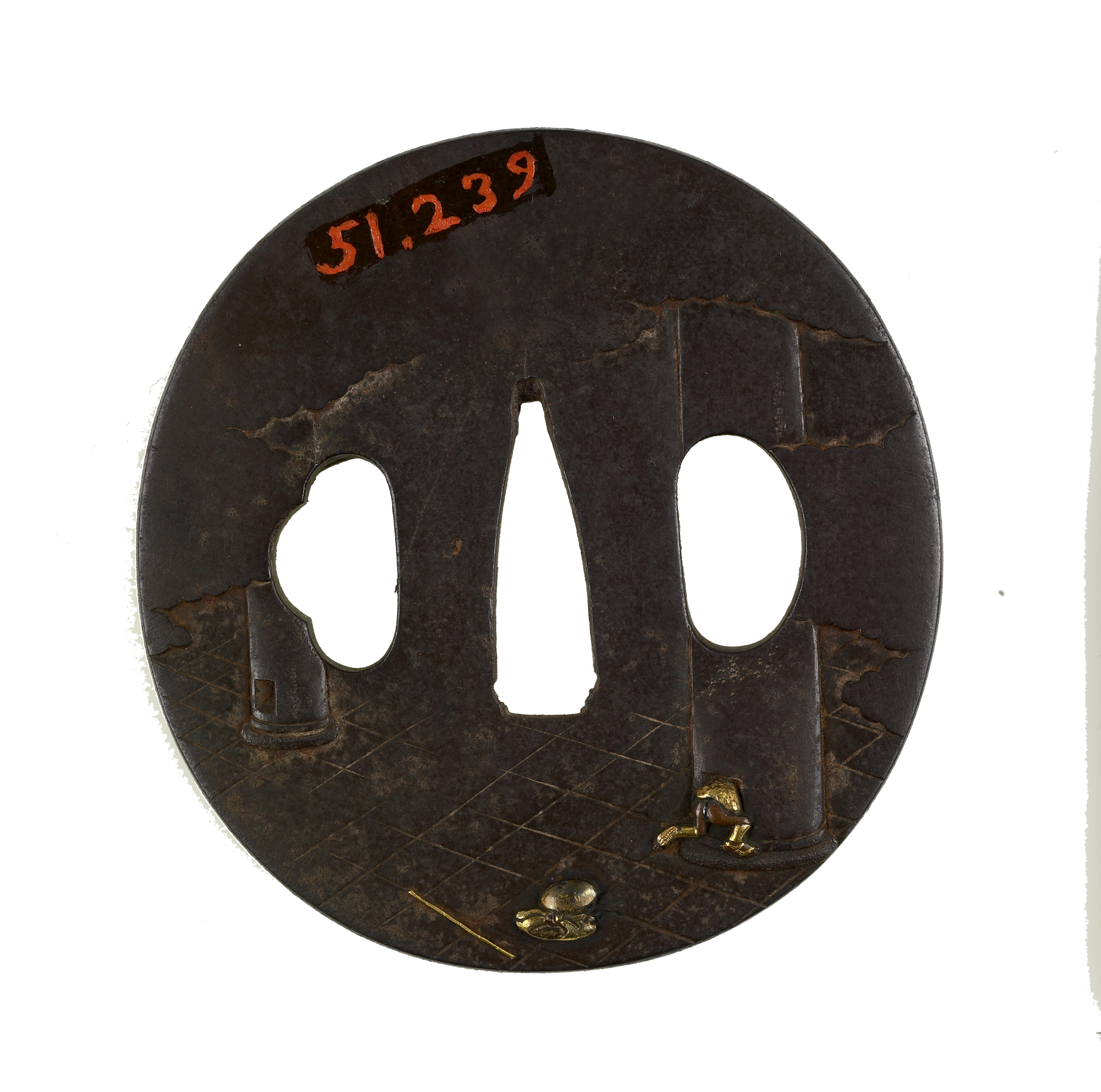 Tsuba with a Gate Guardian at Todaiji | The Walters Art Museum