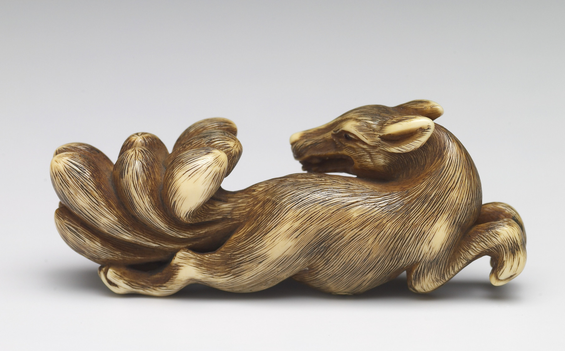 Netsuke of the fox with nine tails (Tamamono-mae tale) | The Walters ...