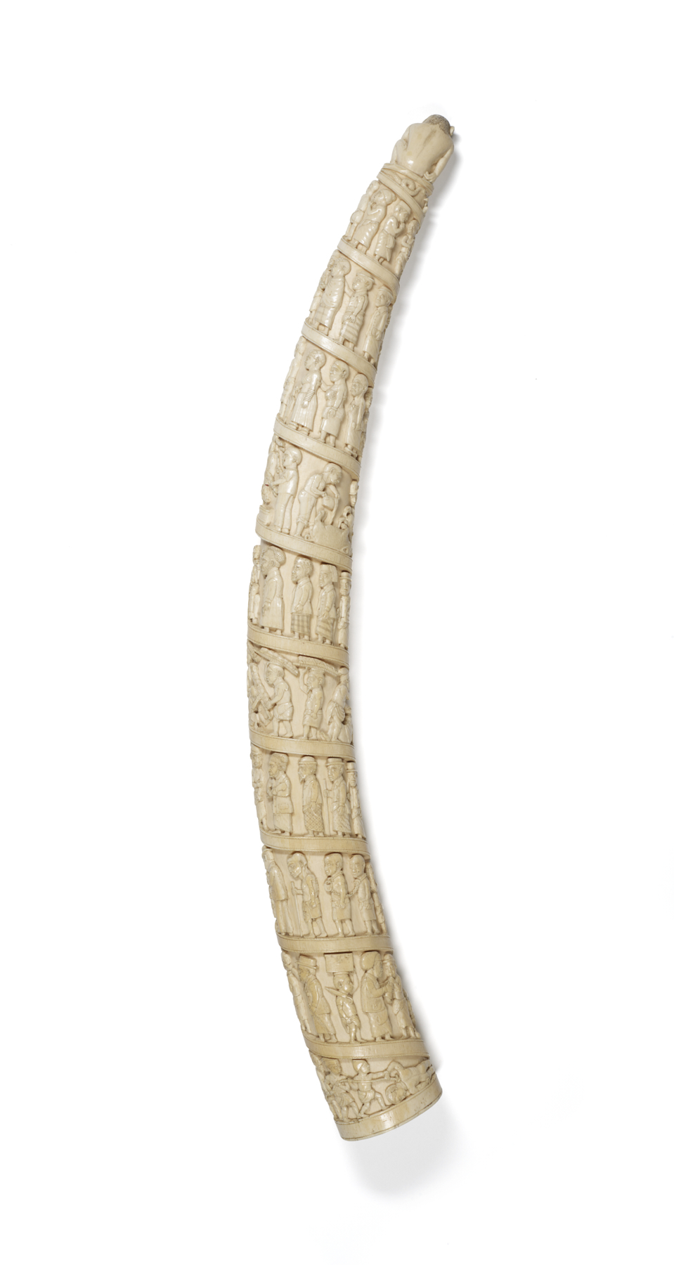 Elephant Tusk with Scenes of African life, 1850-1860. Acquired by Henry ...