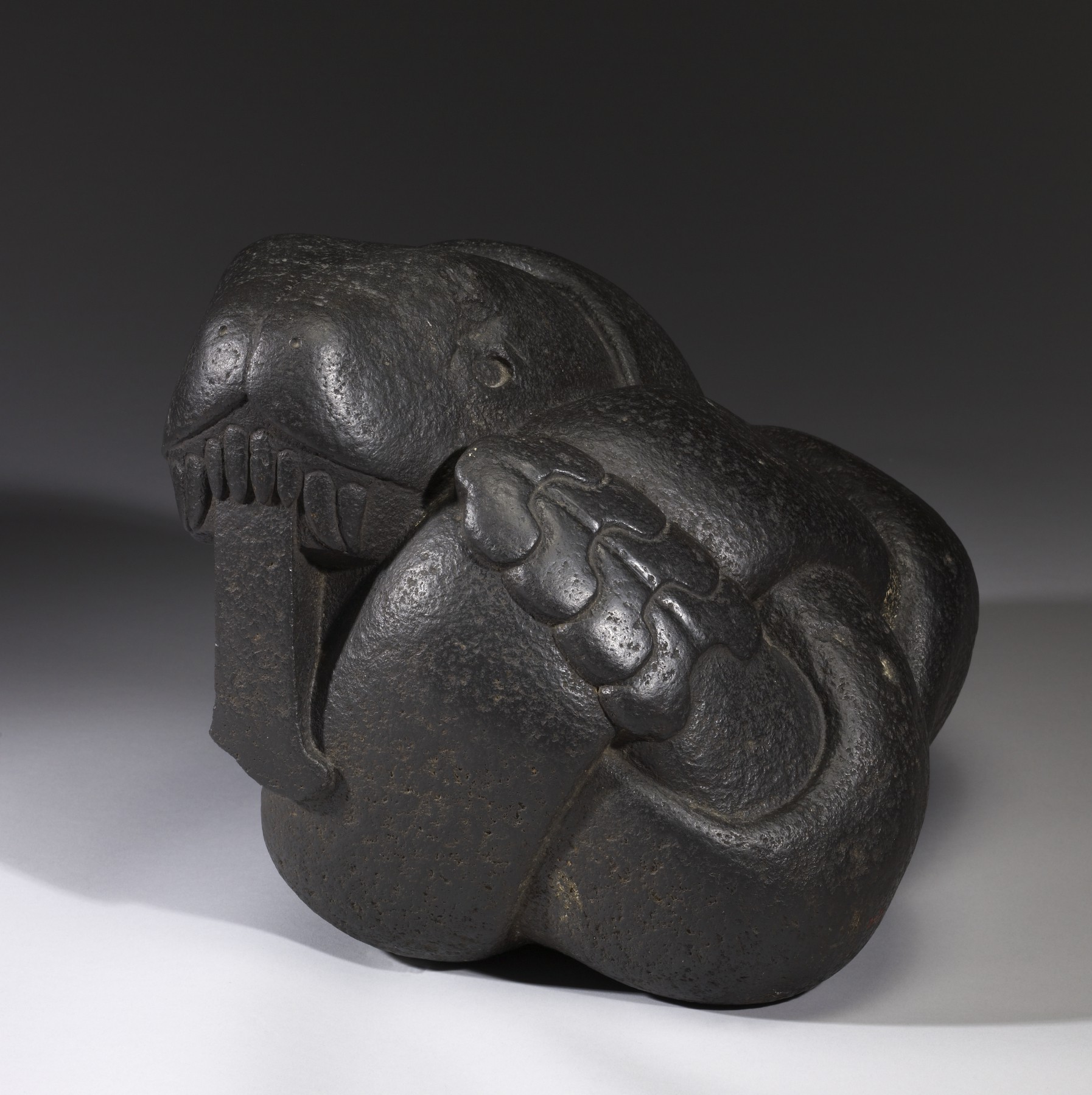 [OS] Knotted rattlesnake stone sculpture. Mexico. Aztec. 1100-1520 AD ...