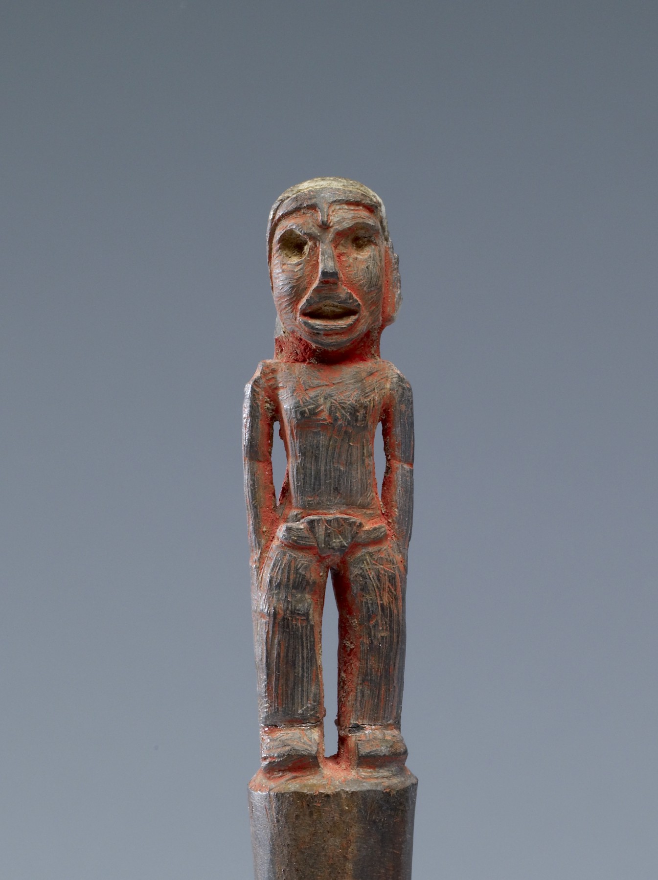 [OS] Bloodletter with Standing Human Figure Handle. Greenstone with ...