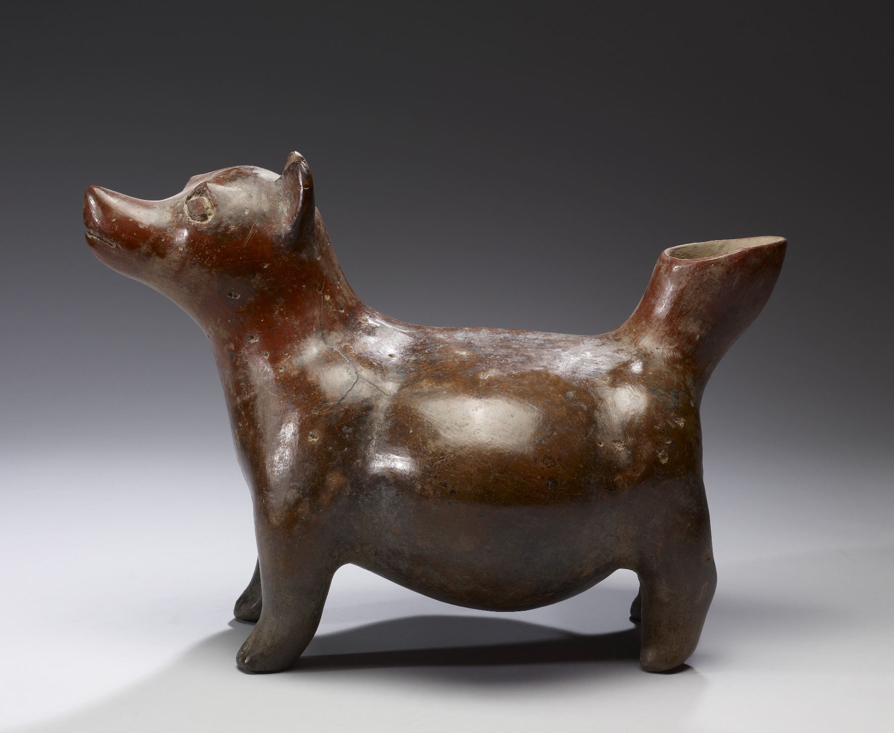 [OS] Dog effigy vessel. Colima, Mexico. Shaft tomb culture. 100 BC to ...